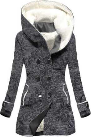 Onsoyours Femme Hiver Chaud Manteau avec Capuche Veste Long Chaud Veste col Capuche Manteaux en Peluche Slim Blouson Rembourrée Veste Manteaux Parka Outwear Tre