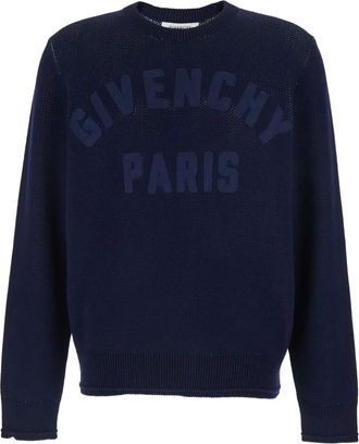 Givenchy sweat en coton &agrave; d&eacute;tail de lettre - Bleu