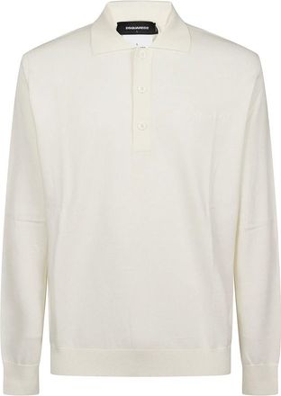 Dsquared2 Homme, Tops, Blanc, Taille: L Polo &agrave; manches longues