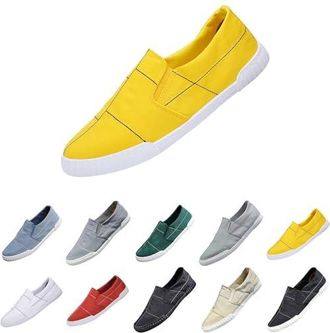 Generic Chaussures basses en toile pour homme - Respirantes - Chaussures plates &agrave; enfiler - Sans mains - Confortables - Chaussures de randonn&eacute;e - Chaussures d