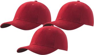 morefaz Set 3X Herren Baseballkappe Cap Verstellbarer Riemen Baseball M&uuml;tze (DE/NL/SE/PL, Alphanumerisch, M, XL, Maroon)
