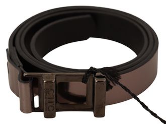 Costume National Womens Pink Metallic Leather Buckle Belt