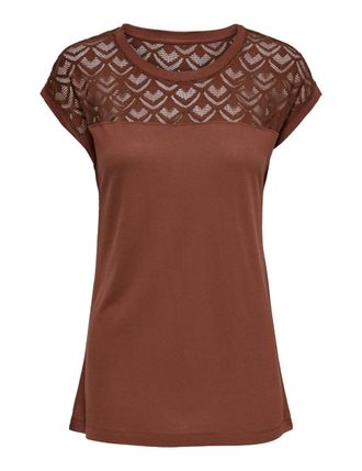 Only Damen Onlnicole S/S Mix Top Noos T Shirt, Henna, S EU