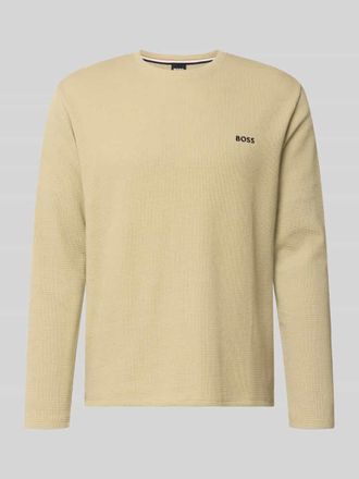 HUGO BOSS Regular Fit Langarmshirt aus Baumwoll-Mix Modell WAFFLE LS-SHIRT