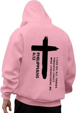 Generic Sweat a Capuche Homme Sweatshirt Hooded Sweatshirt Homme avec Design Imprim&eacute; de Dieu, Capuche et Manches Longues pour Confort Quotidien