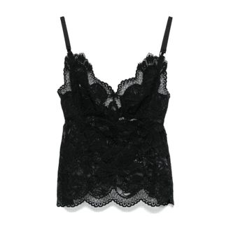 Paco Rabanne Femme, Tops, Noir, Taille: 40 FR D&eacute;bardeur en dentelle