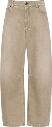 Max Mara Jean Coupe Tonneau - Femme - Jeans - Beige - Taille: 36 FR