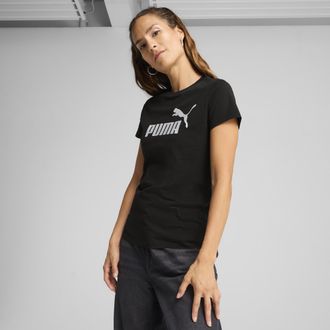 Puma ESS Metallisch No. 1 Logo T-Shirt Damen, Kleidung, Schwarz, XXL