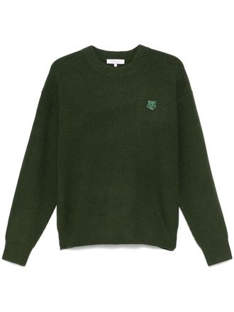 Maison Kitsuné pull à motif renard - Vert