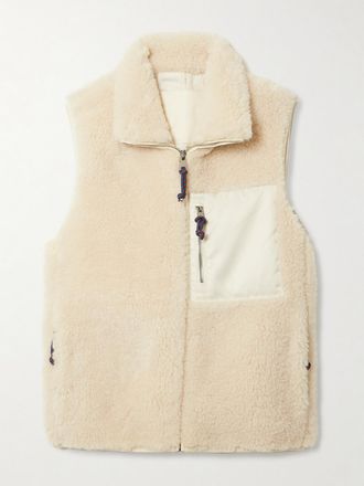 Tory Burch Weste Aus Fleece Mit Shell-besatz - Elfenbein