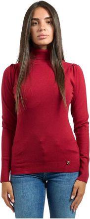 Yes-Zee YES Zee, Femme, Pulls, Rouge, Taille: 44 FR Col roul&eacute; &agrave; manches bouffantes