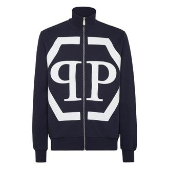 Philipp Plein Joggingjacke Hexagon - - Sweatshirts & Hoodies - Herren - Blau - 2XL