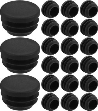 DOITOOL 200 St&uuml;ck Stuhlbein-Endkappen - 22 mm Schwarze Kunststoff-Stuhlbeinkappen, runde Endstopfen f&uuml;r M&ouml;belf&uuml;&szlig;e - Rohreins&auml;tze, Rohrlochstopfen f&uuml;r Zuhause,