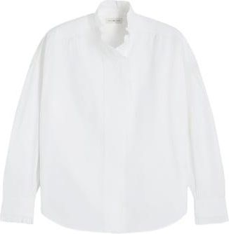Tommy Hilfiger Blouse droite col v &agrave; volants en coton