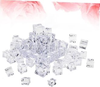 Garneck 50stücke Plastik Eiswürfel Künstliche Klare Für Dekoration Kristallklare Eiswürfel Aus Ice Würfel Klare