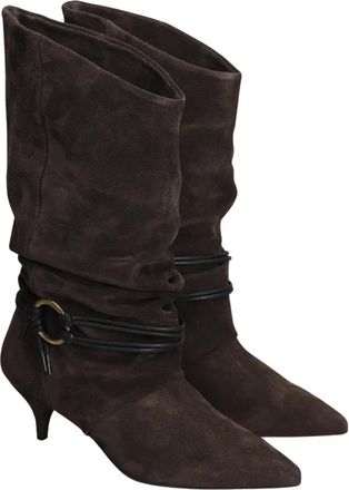 Alchimia Femme, Chaussures, Brun, Taille: 37 EU Bottines mi-hautes en daim avec effet cheville