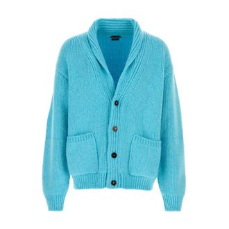 Tom Ford Cashmere Shawl Collar Cardigan - - Knitwear - Herren - Blau - L