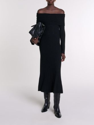 Maje Langes Strickkleid - Schwarz - Gr&ouml;&szlig;e 38 - Maje