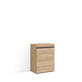 Skraut Home | Kommode mit Schubladen | Aufbewahrungsschrank | 57x75x35 cm | F&uuml;r Schlafzimmer, Zimmer | Sideboard, Schrank | Moderner Stil | Eiche