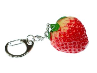 Miniblings Erdbeeren Schl&uuml;sselanh&auml;nger - Handmade Modeschmuck I Erdbeere Beere Strawberry Frucht Obst - Schl&uuml;sselring Anh&auml;nger