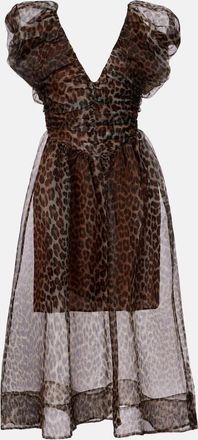 Ganni Bedrucktes Midikleid aus Organza