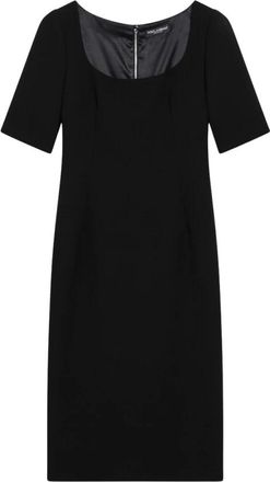 Dolce & Gabbana Kleid aus doppeltem Wollkrepp - - Dresses - Damen - Schwarzk - L