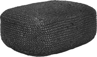 Beliani Beliani - Coussin de Sol en Jute eps 70 x 40 x 20 cm Ottoman Noir Isarda