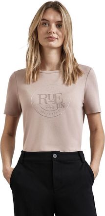 Street One Damen A322255 T-Shirt Mit Artwork, Light Mocha Beige,42