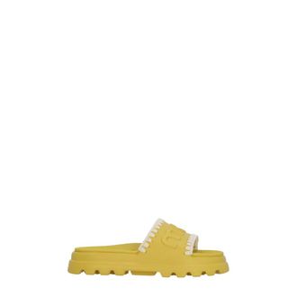Mou Femme, Chaussures, Jaune, Taille: 37 EU Crochet-Trim Embossed Slide