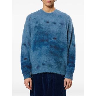 Isabel Marant Mohair and Wool Faded Tie-Dye Sweater - Blue