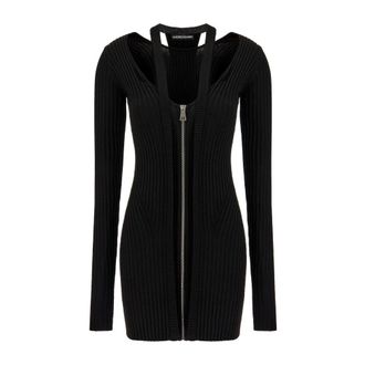 ADĀMO Andrea Adamo Geripptes Minikleid mit Cut-Out - - Dresses - Damen - Schwarzk - XS