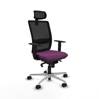 Piqueras y Crespo B&uuml;rostuhl mit Lendenwirbelst&uuml;tze mit 1D-Armlehnen und Kopfteil, h&ouml;henverstellbar und neigbar. Ausgestattet mit 5 Positionen und eingespritztem Schaum.