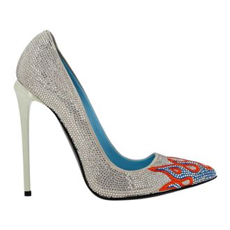 Philipp Plein Suede Strass Decollete High Heels Flame - - Shoes - Damen - Mehrfarbig - 41 EU