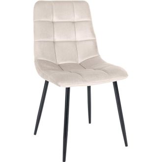 Clp Chaise de salle &agrave; manger moderne Tilde Velvet, cr&egrave;me