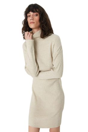 Trendyol Damen Regular Standard Rollkragen-Strickkleid Kleid, Camel, S