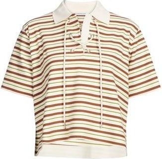 Moncler Polo manches courtes &agrave; rayures en coton