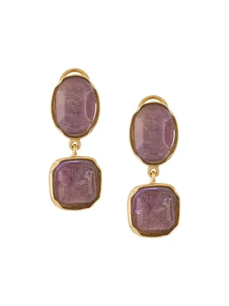 Goossens Ohrringe mit Cabochons - Violett