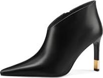 Queen Helena Bottines &agrave; bout pointu bottines avec talon aiguille femme K3501, Noir en polyur&eacute;thane., 39 EU