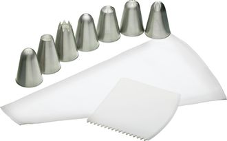 KitchenCraft Sweetly Does It Spritztüte und Tüllen, in Geschenkbox, Luxuriöses 9-Teiliges Zuckerguss-Set