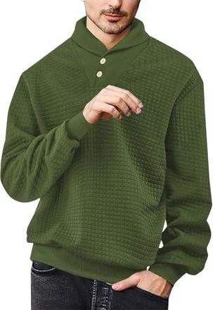 Generic Lightweigh - Sweat-shirt uni pour homme 2026 - Chandail matelass&eacute; d&eacute;contract&eacute; en tricot &agrave; manches longues et col montant, pour entra&icirc;nement int&eacute;rieur 