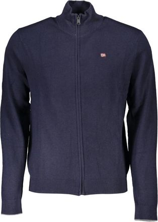 Napapijri Homme, Pulls, Bleu, Taille: 3XL Cardigan Bleu &agrave; Manches Longues avec Logo