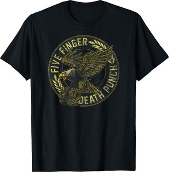 Five Finger Death Punch 5FDP - Eagle - Black and Gold T-Shirt