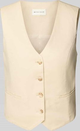 Tom Tailor Slim Fit Anzugweste aus Twill