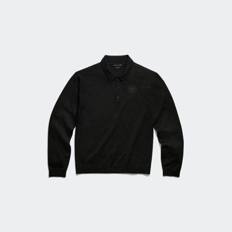 Canada Goose Petitot Langarm-Poloshirt aus Strick (M&auml;nnlich, Black, S)