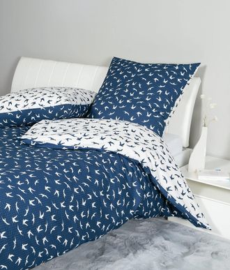 Janine Bettw&auml;sche Seersucker Tango 135x200 + 80x80 cm blau