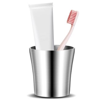 BESTOYARD Metallbecher Aus Edelstahl Zahnb&uuml;rstenhalter Badezimmerbecher Trinkbecher F&uuml;r Waschtischplatten Schreibtische Studentenwohnheim Schlafzimmer