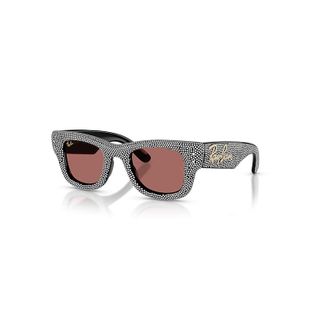 Ray-Ban Wayfarer Puffer Crystal Pav&egrave; Edition Sonnenbrillen Schwarz Fassung Violett Glas 47-23