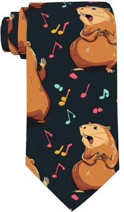 Generic Chant Du Capybara Cravatte Décontractée Cravates Polyvalente Cravates Hommes Pour Fêtes Mariages Entreprise