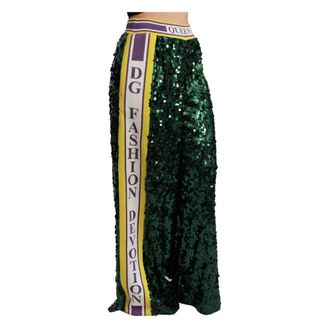 Dolce & Gabbana Queens Angel Pants - - Trousers - Damen - Gr&uuml;n - 2XS