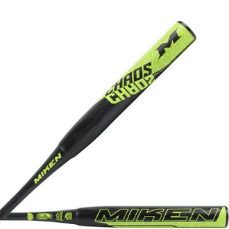 Miken Exklusiver 2021 Chaos All Association Slowpitch-Softballschläger, 35,6 cm Lauflänge, 68,6 cm, Schwarz/Optisches Gelb